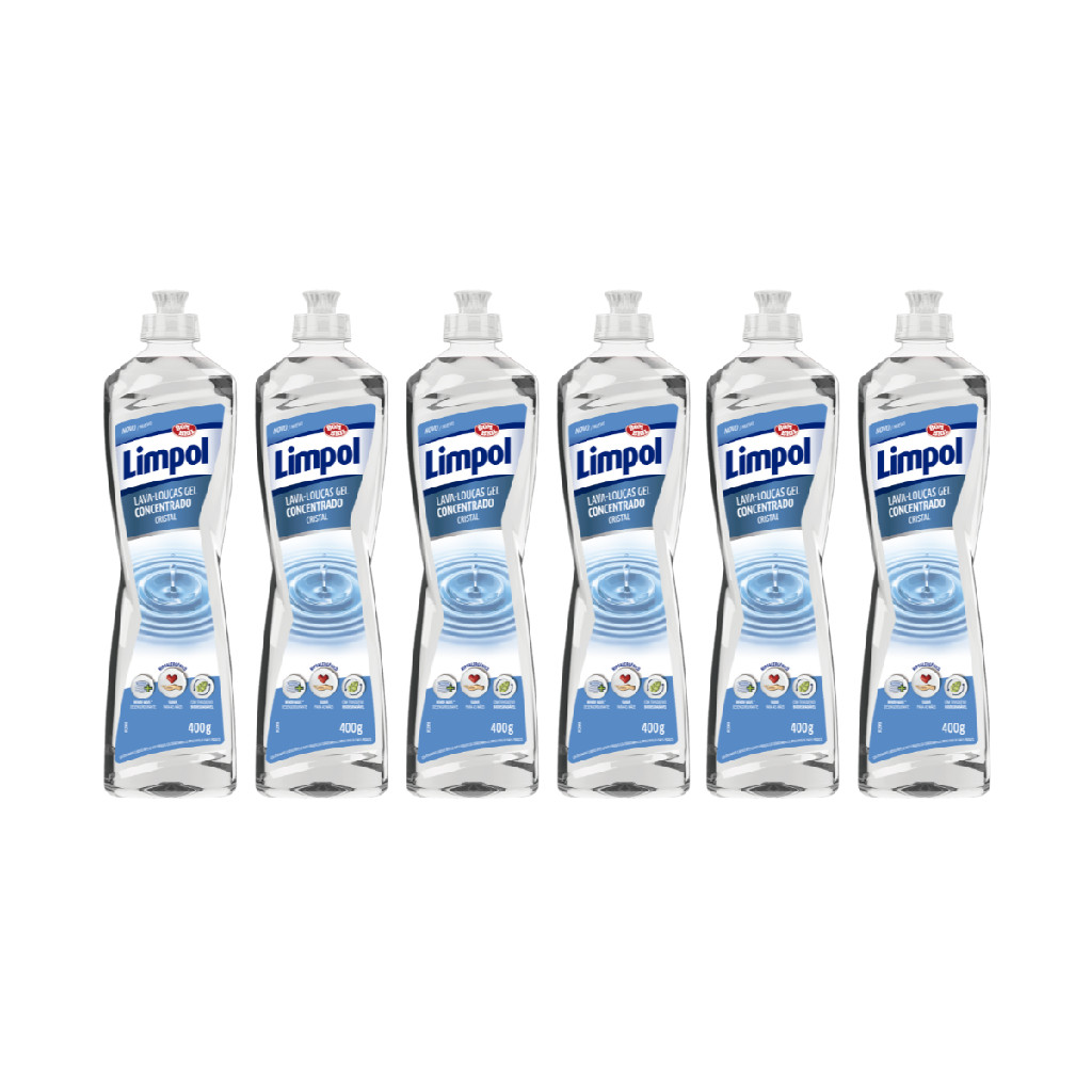 Kit 6 Detergente Concentrado Gel Cristal Limpol Bombril 400G | Shopee ...