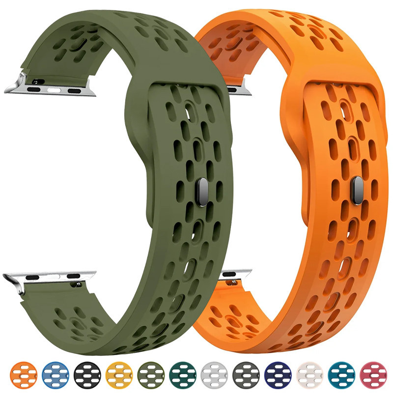 Pulseira Esportiva De Silicone Respirável Compatível Com Apple watch ...