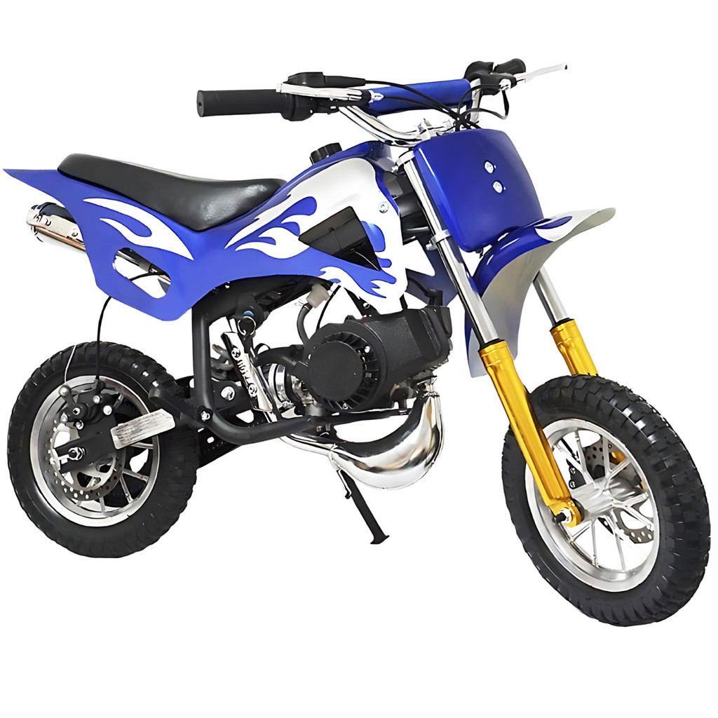 Mini moto Cross motor a Gasolina 49cc motinha Azul para Criança 3 a 7 ...