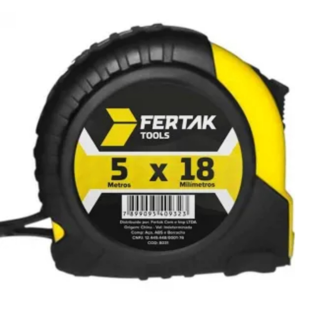 Trena Emborrachada 5m X 18mm Com Trava Resistente Pro e Suporte Bolso ...