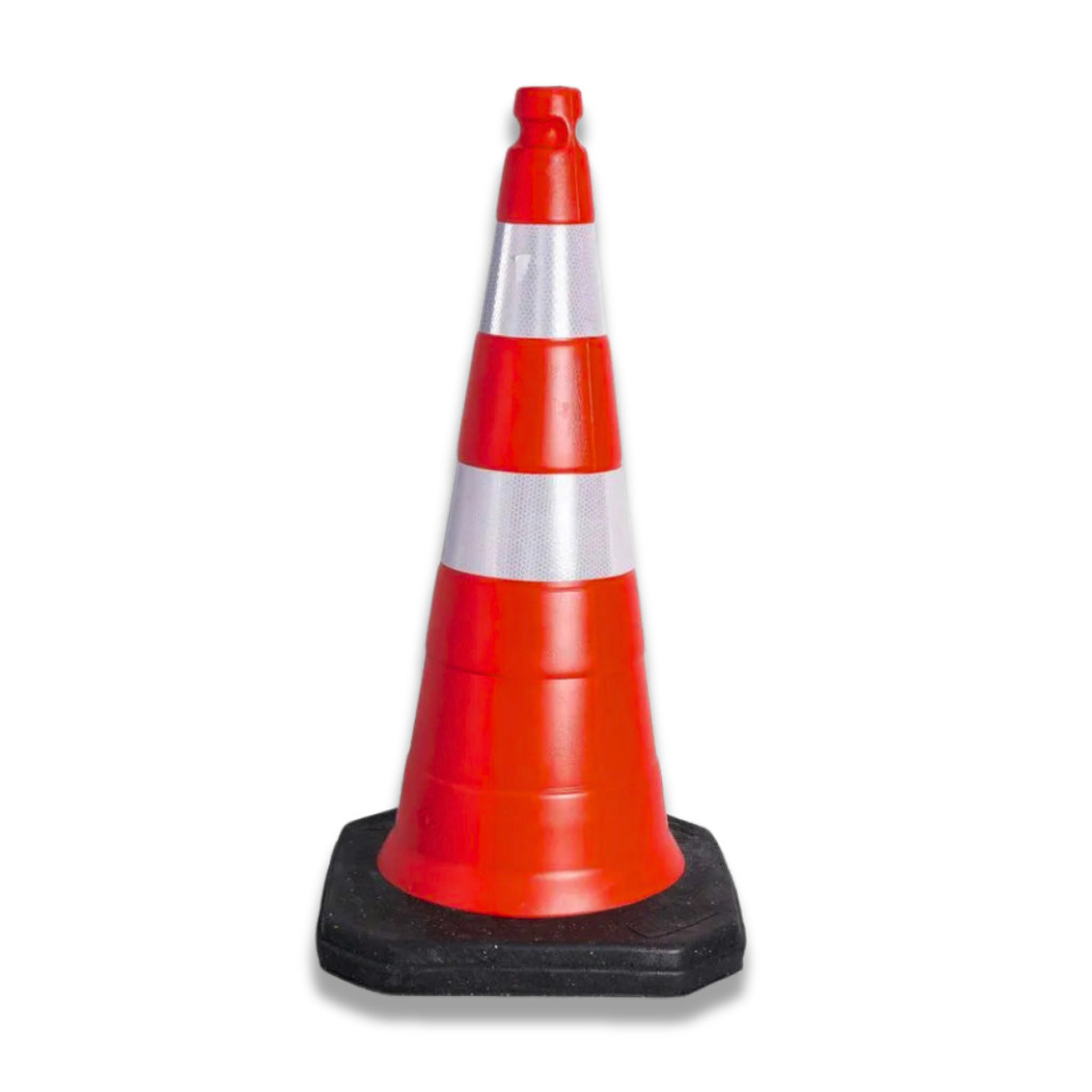 Cone Obra Sinalização Refletivo 75cm Faixa Refletiva Kteli Laranja Base ...