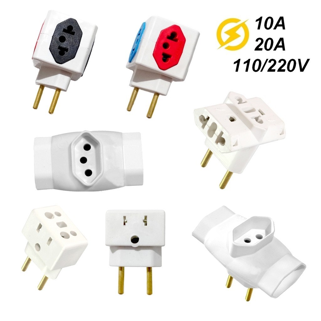 Adaptador Tomada Benjamin Cubo 4 Entradas 3 Pinos 2 Pinos 10A/20A Plug ...
