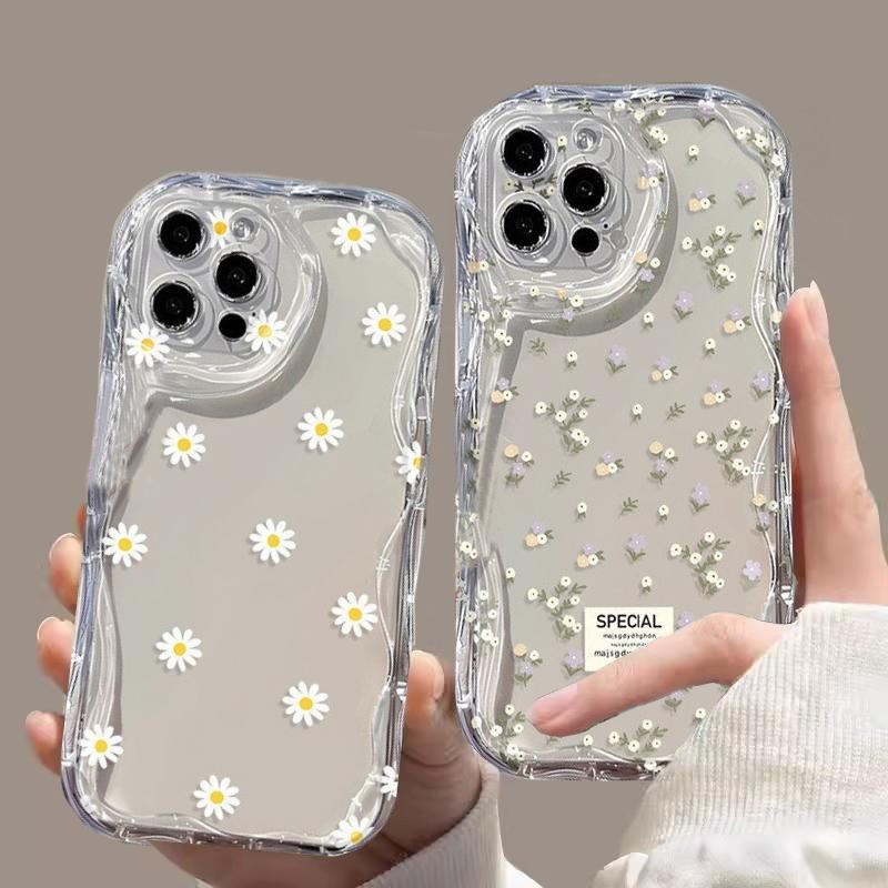 Capa Floral Daisy Flower Para IPhone 15 14 13 11 12 8X XS Max XR 6s 6 7 8 Mais Transparente Pára ...