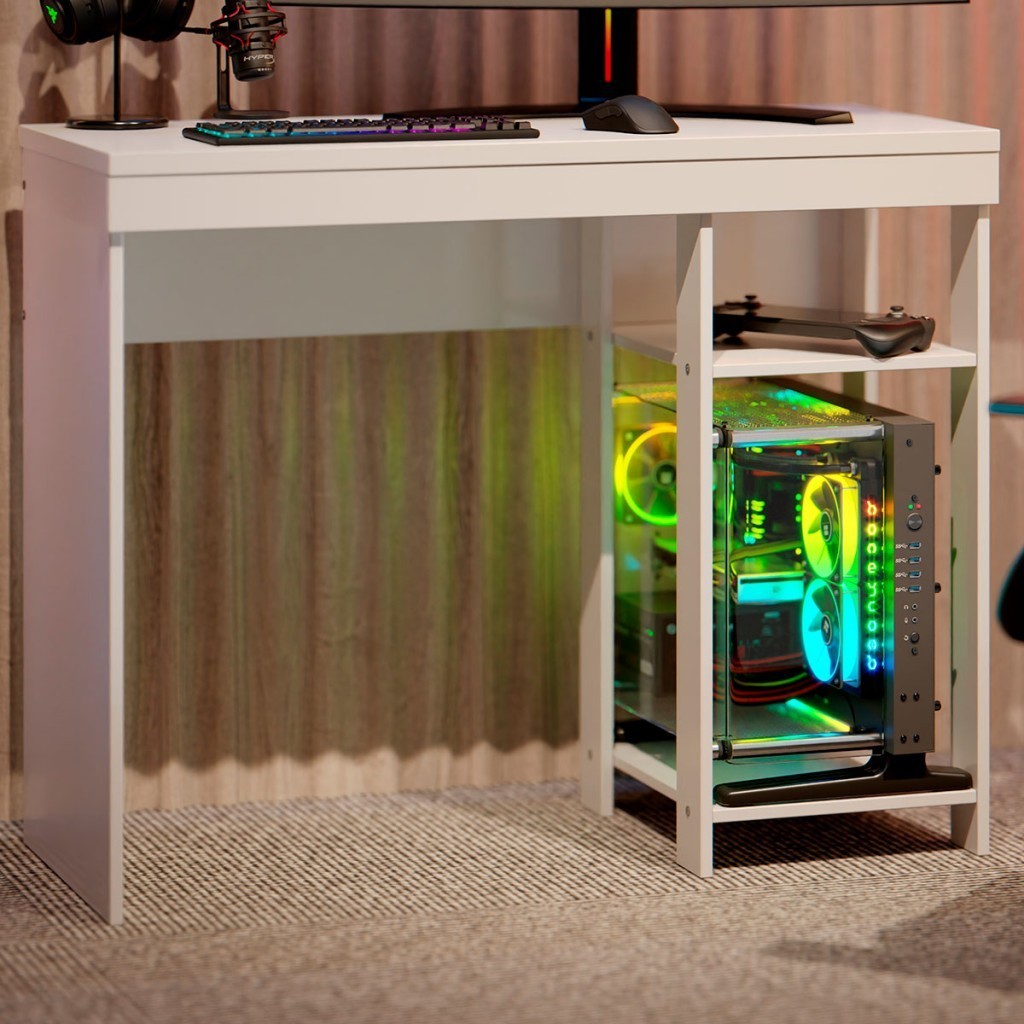Mesa Escrivaninha Gamer Beta 2 Prateleiras | Shopee Brasil