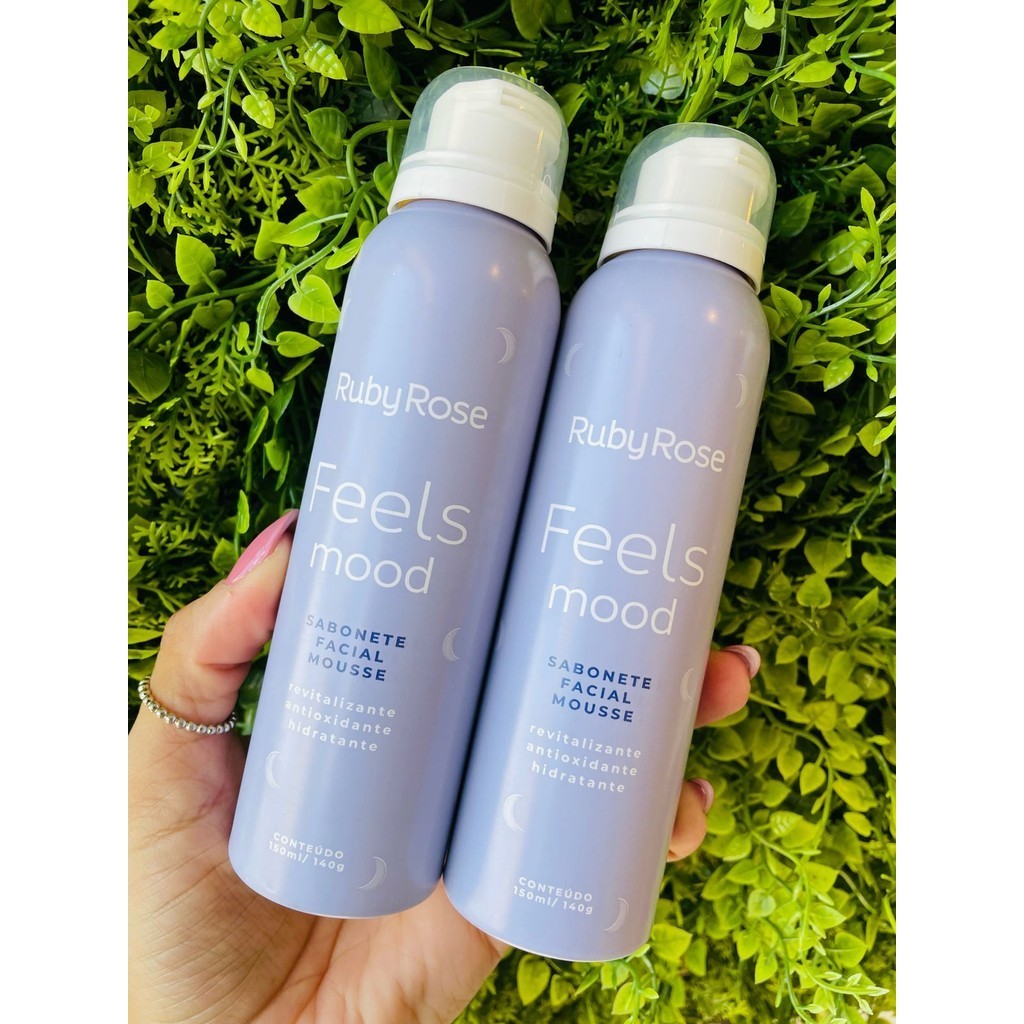 Sabonete facial mousse Feels Mood Ruby Rose | 150ml | Shopee Brasil