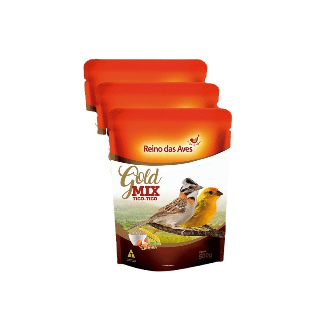 KIT TICO-TICO Gold Mix 500g - Reino Das Aves - KIT 3 und | Shopee Brasil