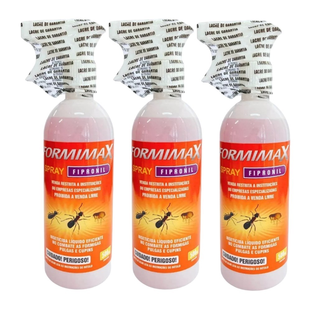 Kit 3 Formicida Formimax Spray 500ml Mata Formigas Cupins | Shopee Brasil