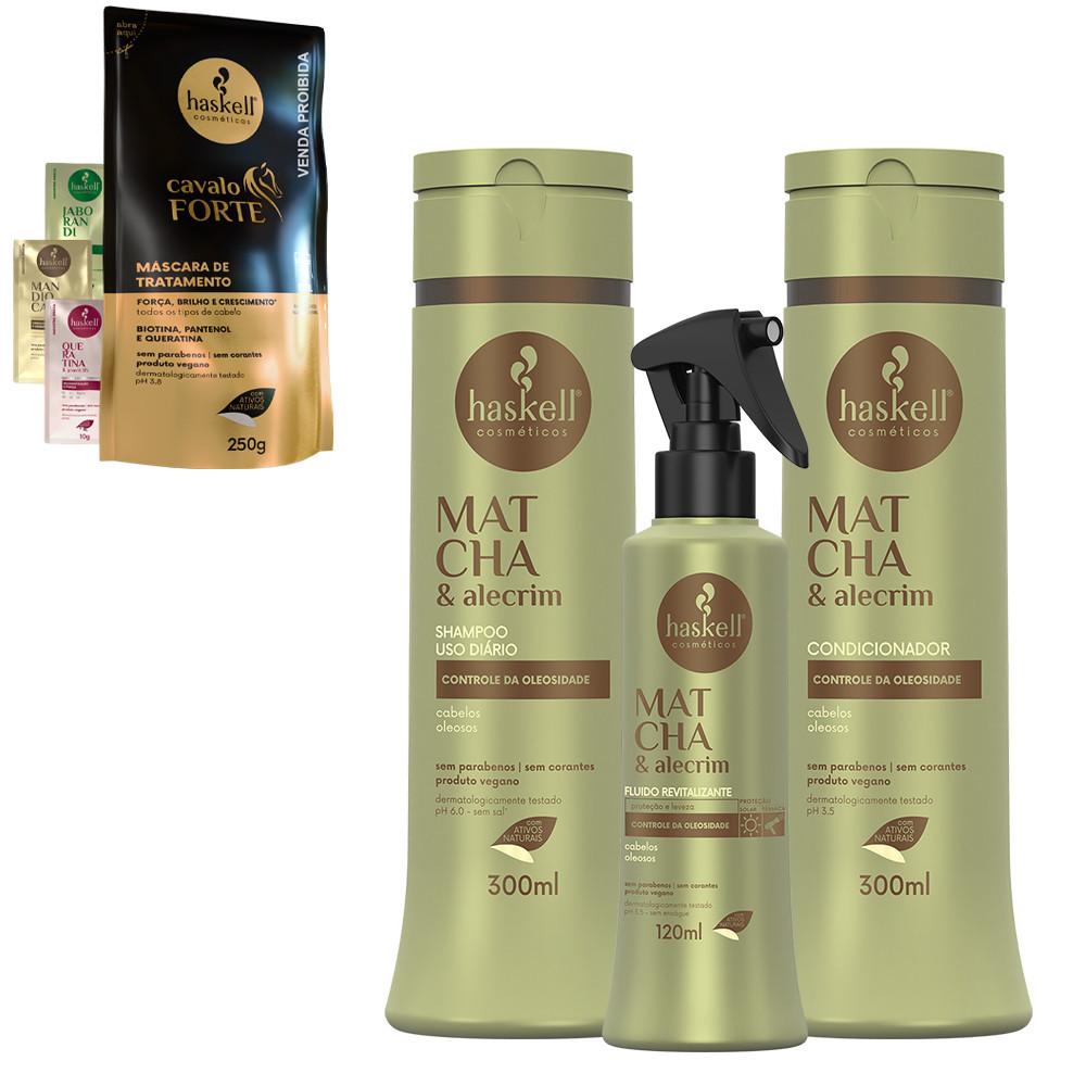 Kit Matcha e Alecrim Sh Cond 300ml Fluido 120ml Haskell | Shopee Brasil