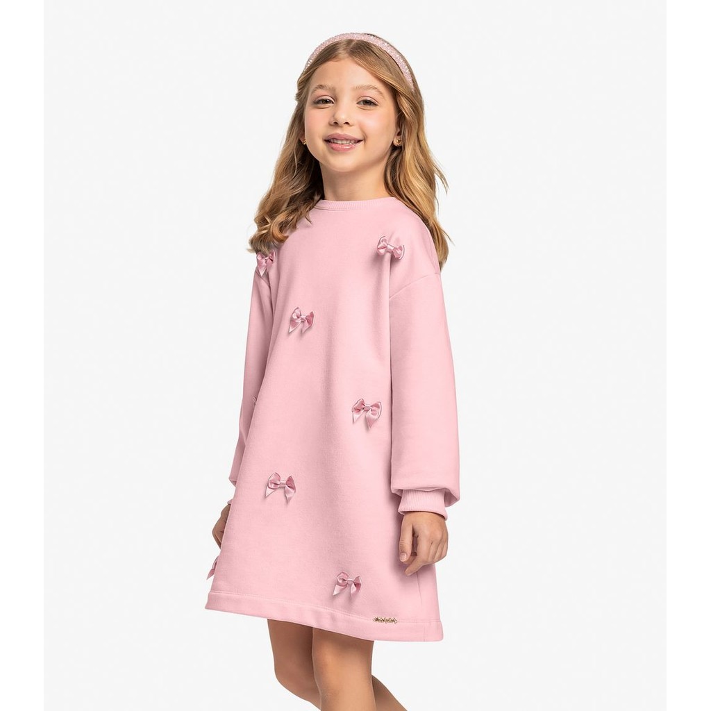 Vestido Manga Longa Trick Nick Rosa | Shopee Brasil