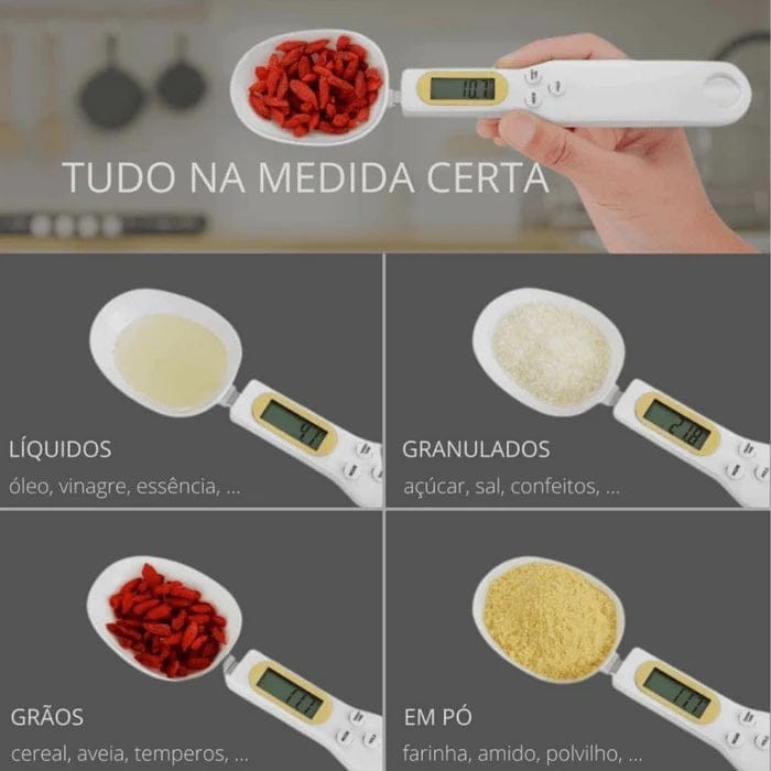 Colher de Medida Portátil com Balança Digital para Alimentos | Shopee ...