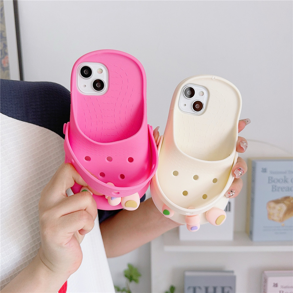 Capa De Telefone Macia De Silicone Estilo Crocs Para iPhone 15 Pro Max ...