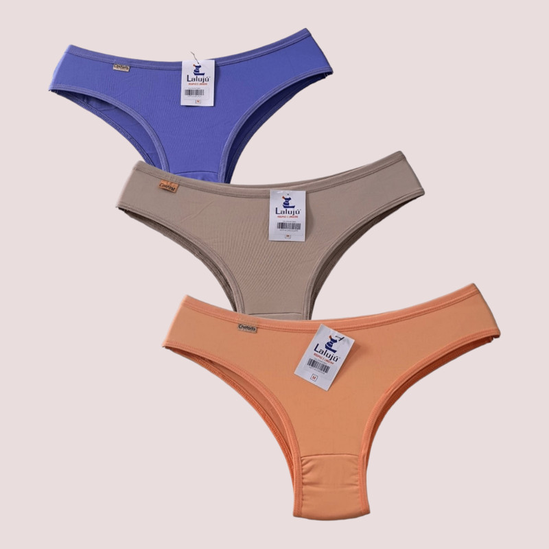 Kit 03 Calcinha em Microfibra Basica Feminina Menina Moça Mulher Modelo ...