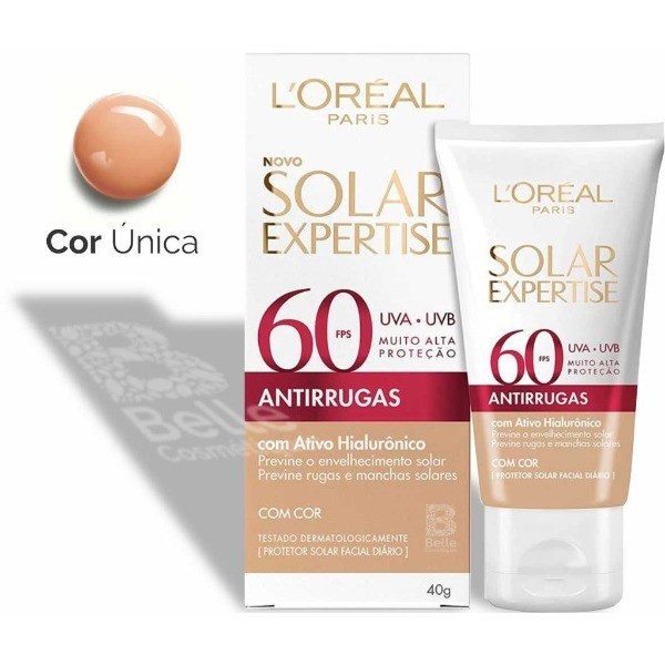 Protetor Solar Facial Expertise Antirrugas Com Cor - FPS 60 - L`oreal ...