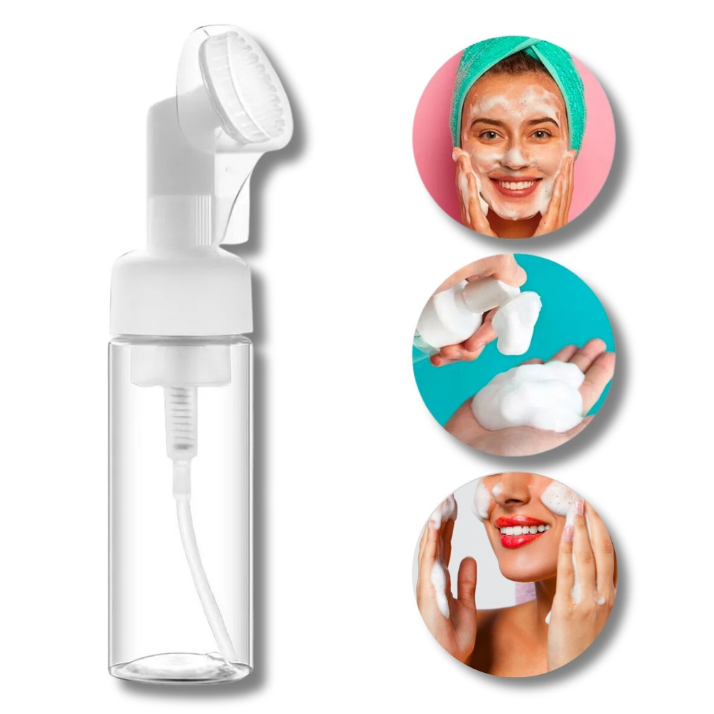 Frasco Espumador Escova Silicone E Limpeza Facial Pump 180ml | Shopee ...