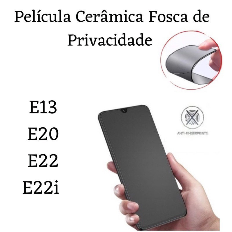 Kit Película Cerâmica Fosca Privacidade Para Motorola Moto E13 / E20 ...