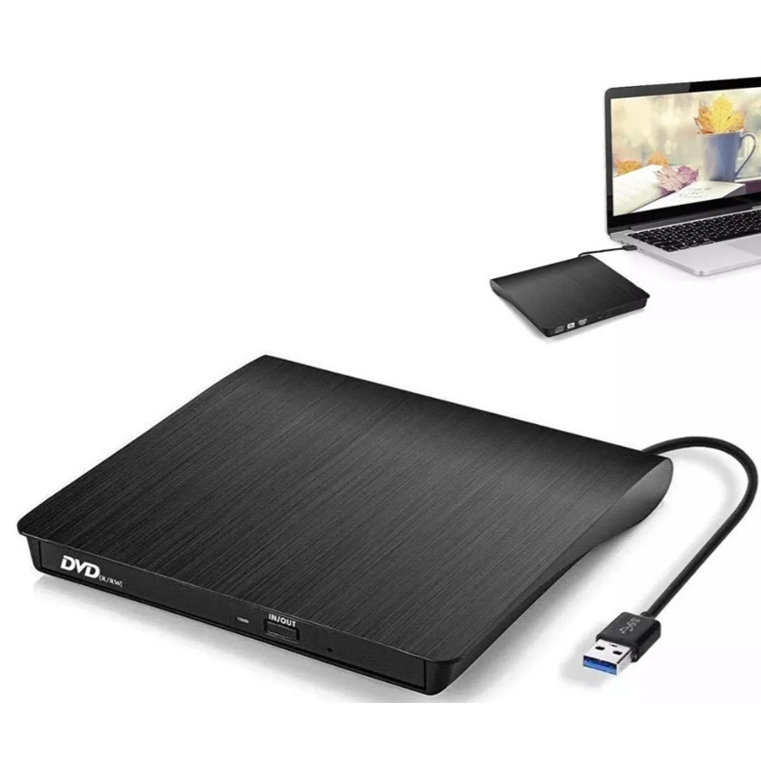 Gravador Cd/dvd Externo Usb 3.0 Slim Mac Note Ultrabook Pc | Shopee Brasil