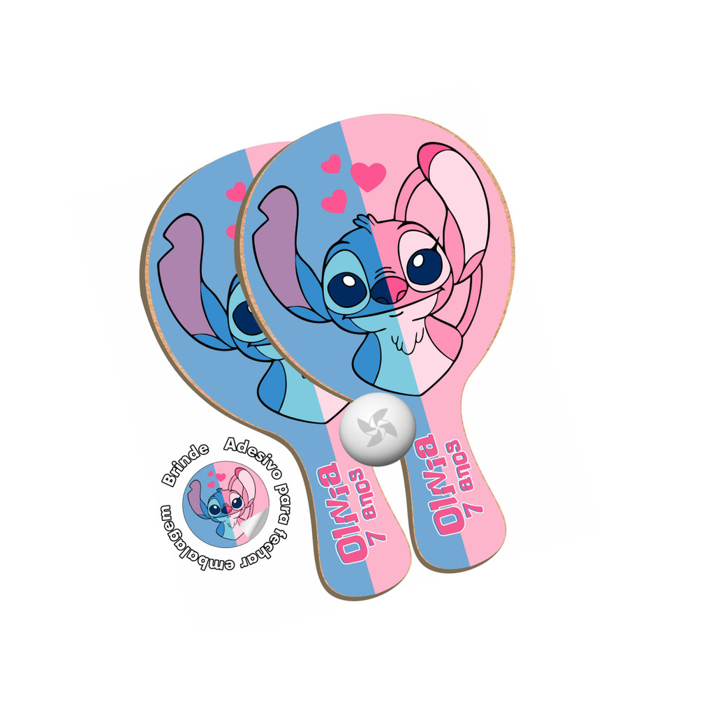 Kit Raquetes Ping Pong - Stitch e Angel | Shopee Brasil