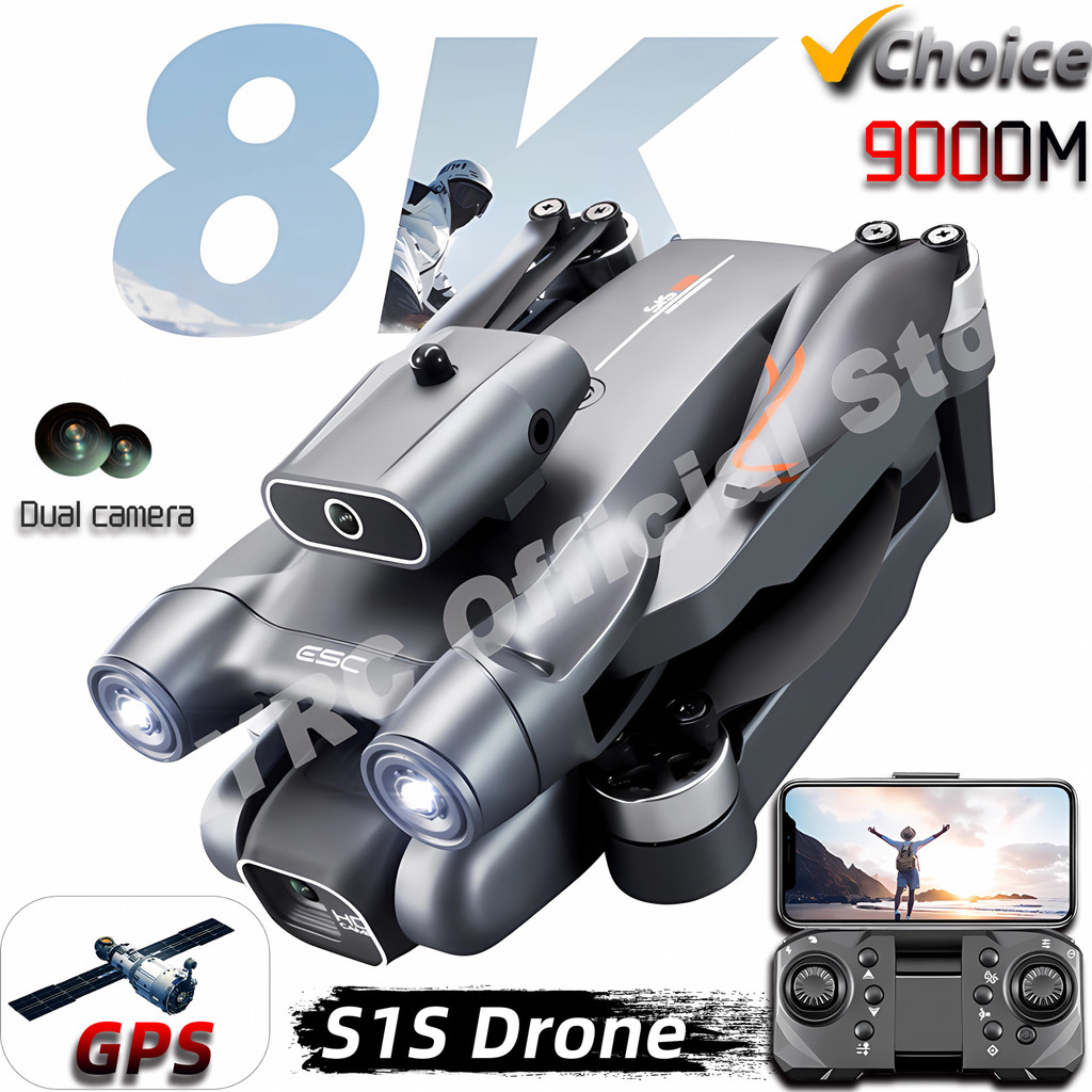 Novo 2024 S1S Mini Drone 8K Profissional HD Câmera Evitar Obstáculos Fotografia Aérea Sem Escova ...