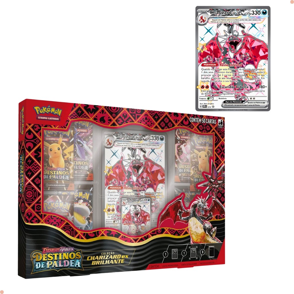 Box Destinos de Paldea Charizard EX Brilhante | Shopee Brasil