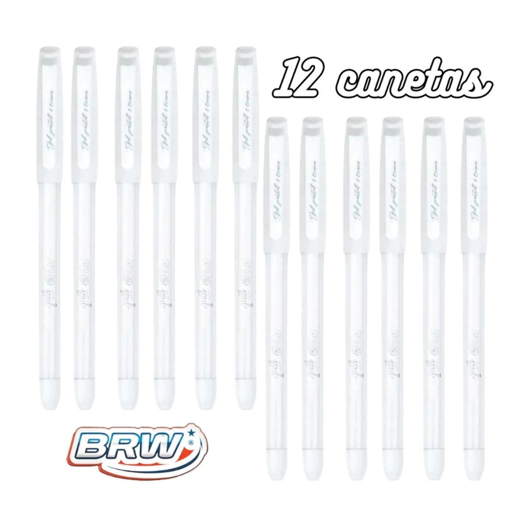 Kit com 6 Caneta Gel Branca 1.0mm | Shopee Brasil