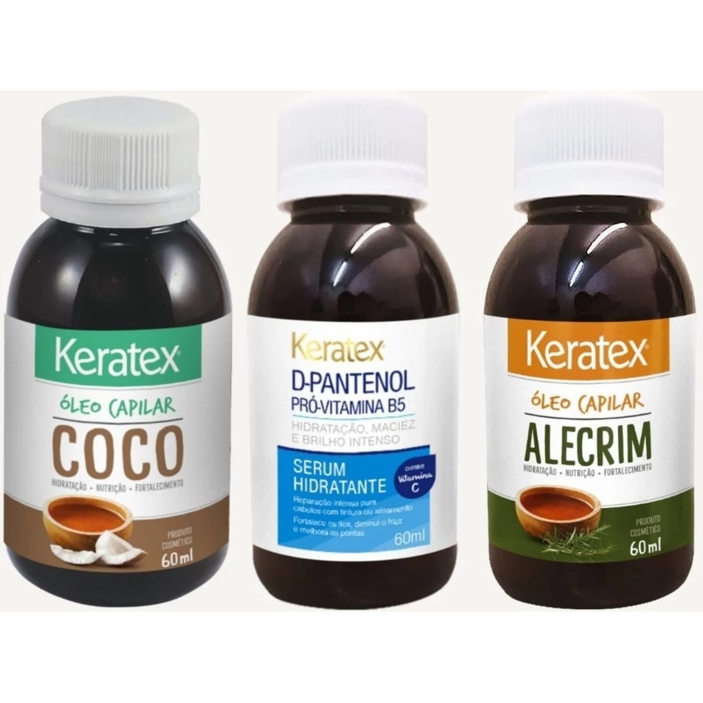 Kit Capilar Keratex Coco + D pantenol + Alecrim 60ml | Shopee Brasil