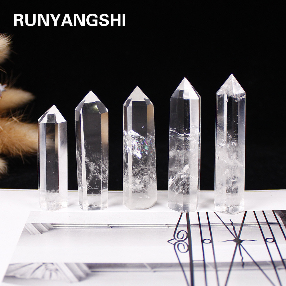 Prisma hexagonal De Cristal Branco Natural De Ponta Única , Pilar ...