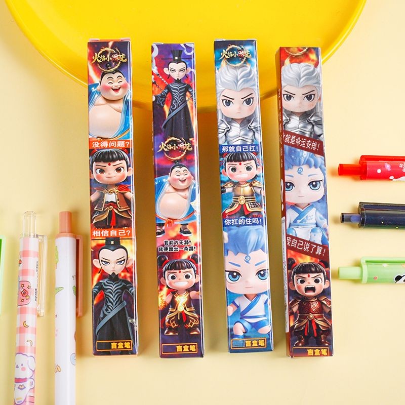 No No No Novidade para 2025 Nezha Surprise Mystery Box Pen Press Caneta ...