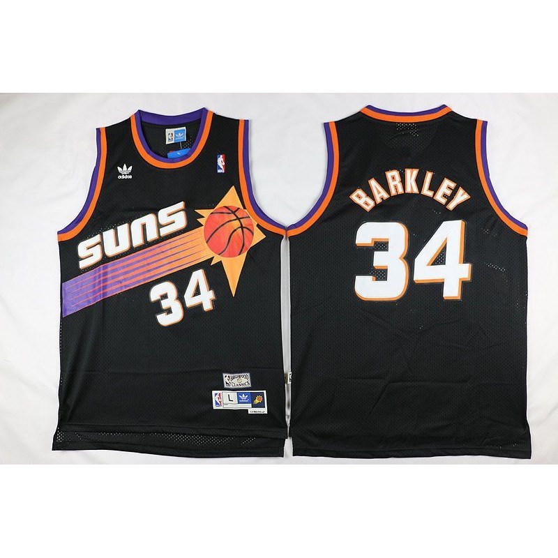MENS PHOENIX SUNS 34 CHARLES BARKLEY Autêntico N-BA JERSEY Sublimação ...