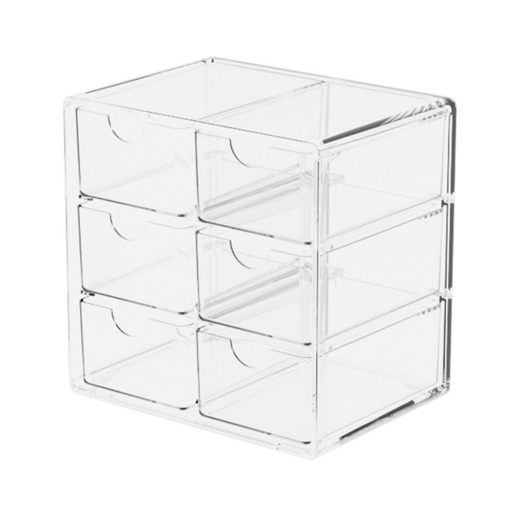 Multi-compartment Storage Organizer Clear Plastic Box Stackable ...