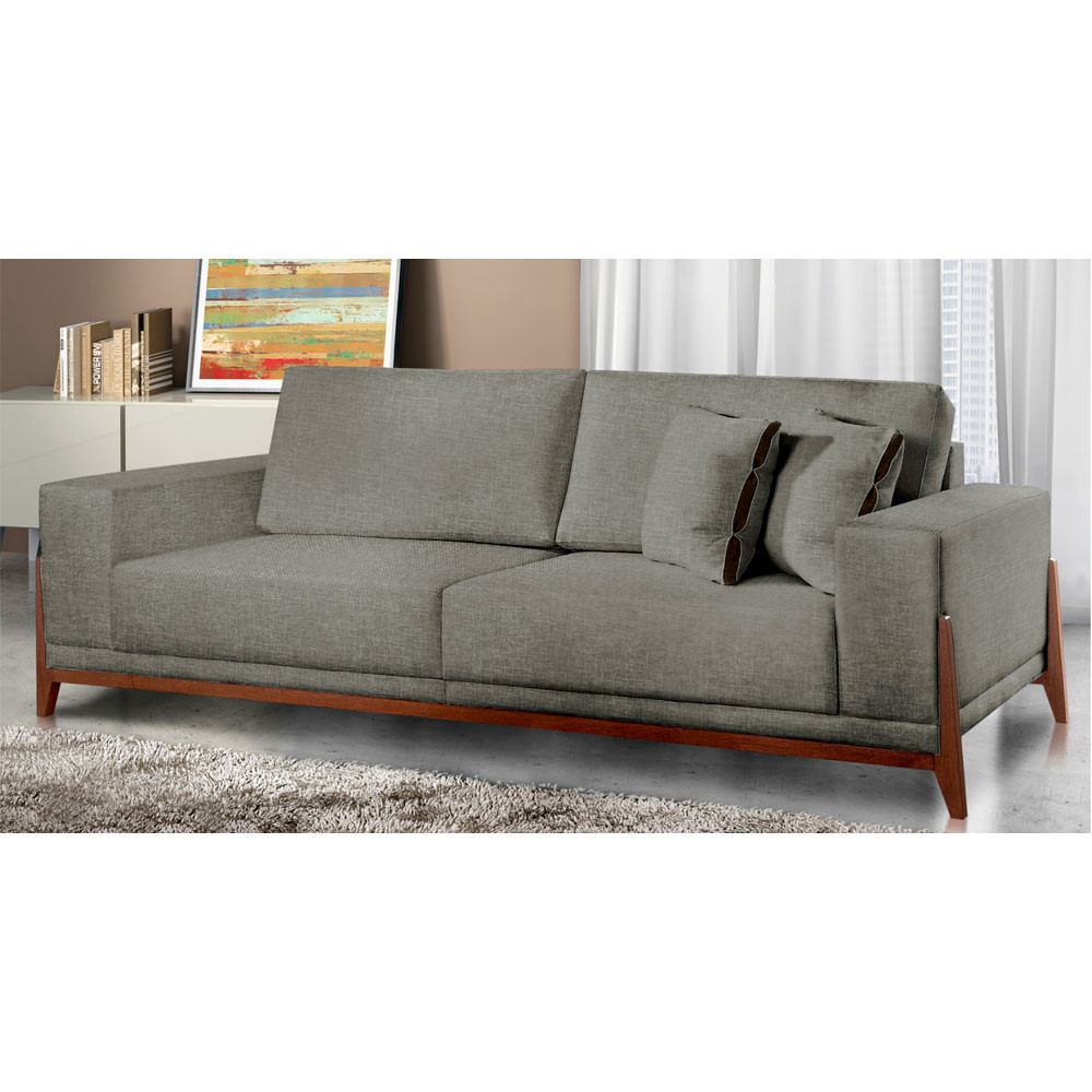 Sofá Fixo Magnus 3 Lugares Luxo 190cm Castellar Móbile | Shopee Brasil