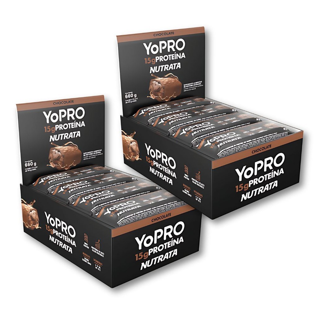 Kit Com 2 Displays de Barra Proteica YoPro Nutrata 12Un Cada | Shopee Brasil