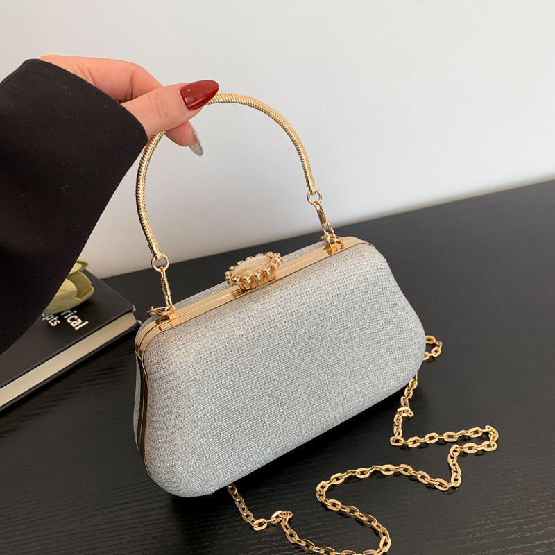 Bolsa Fashion Gold Diamond Evening Bag Luxo Moda Mala De Mão Corrente ...