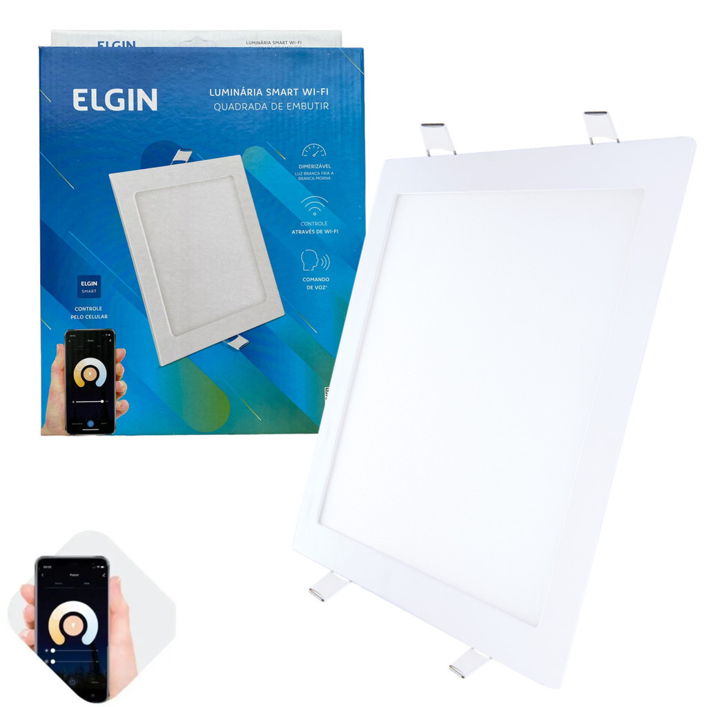 Plafon Painel Quadrado Embutir 18w Inteligente Smart Wi-fi | Shopee Brasil