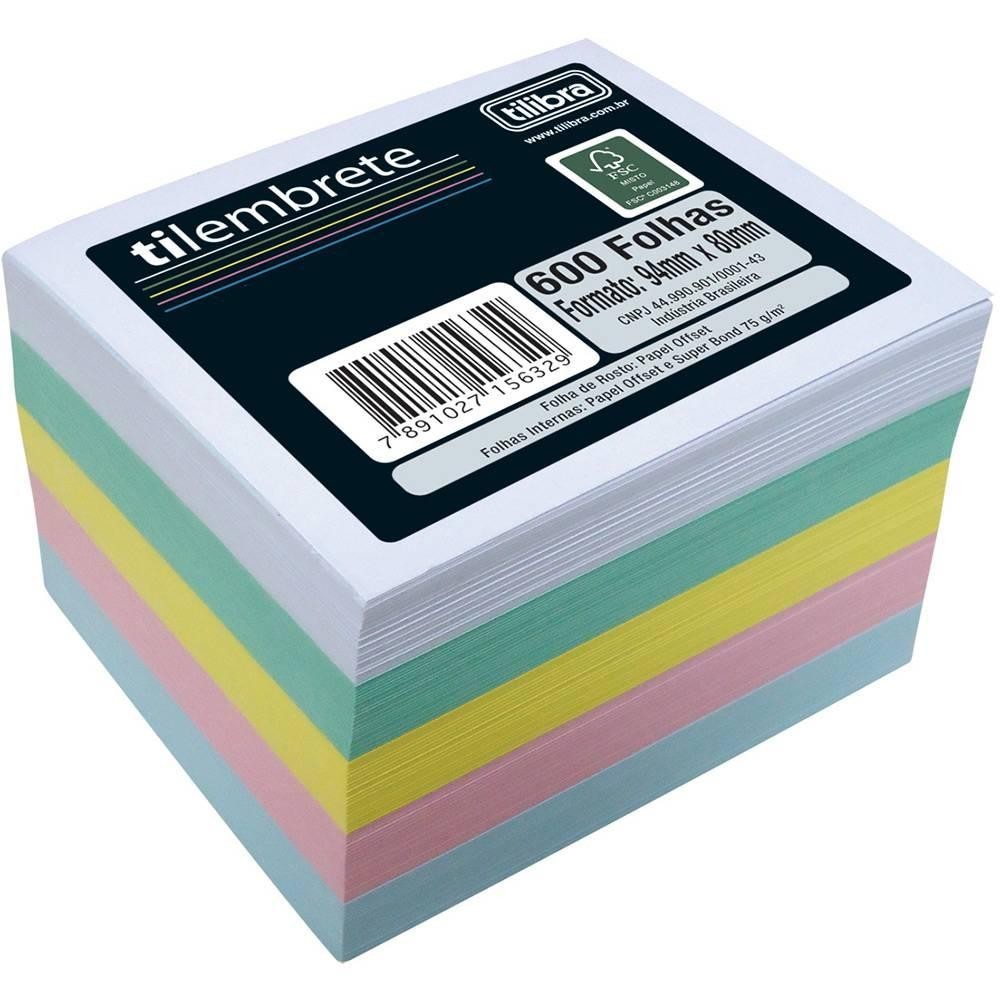 Bloco de Notas Tilembrete Colorido 600 Folhas Tilibra | Shopee Brasil