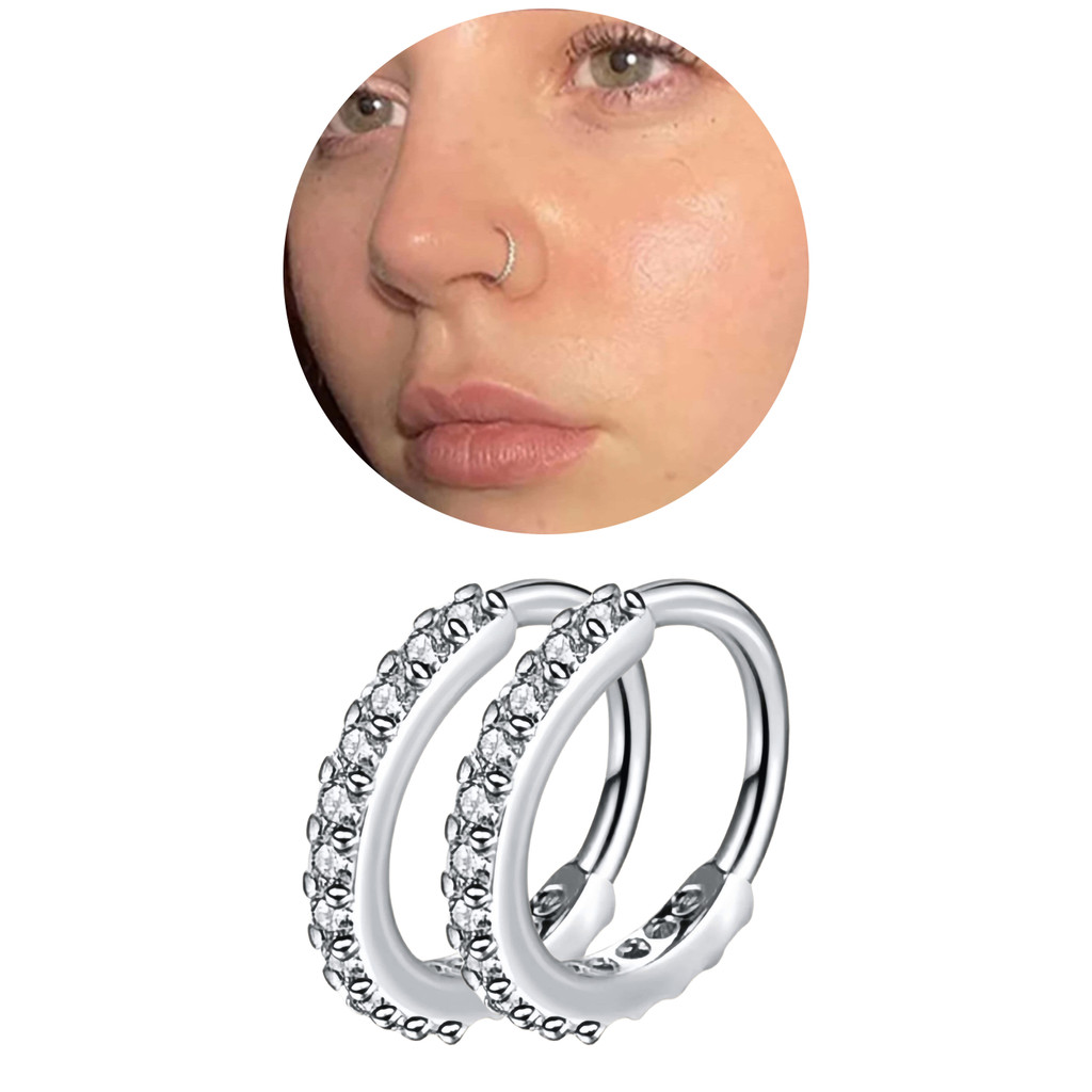 Argola De Nariz De Zircônia 8mm, Simples Design Fechado | Shopee Brasil