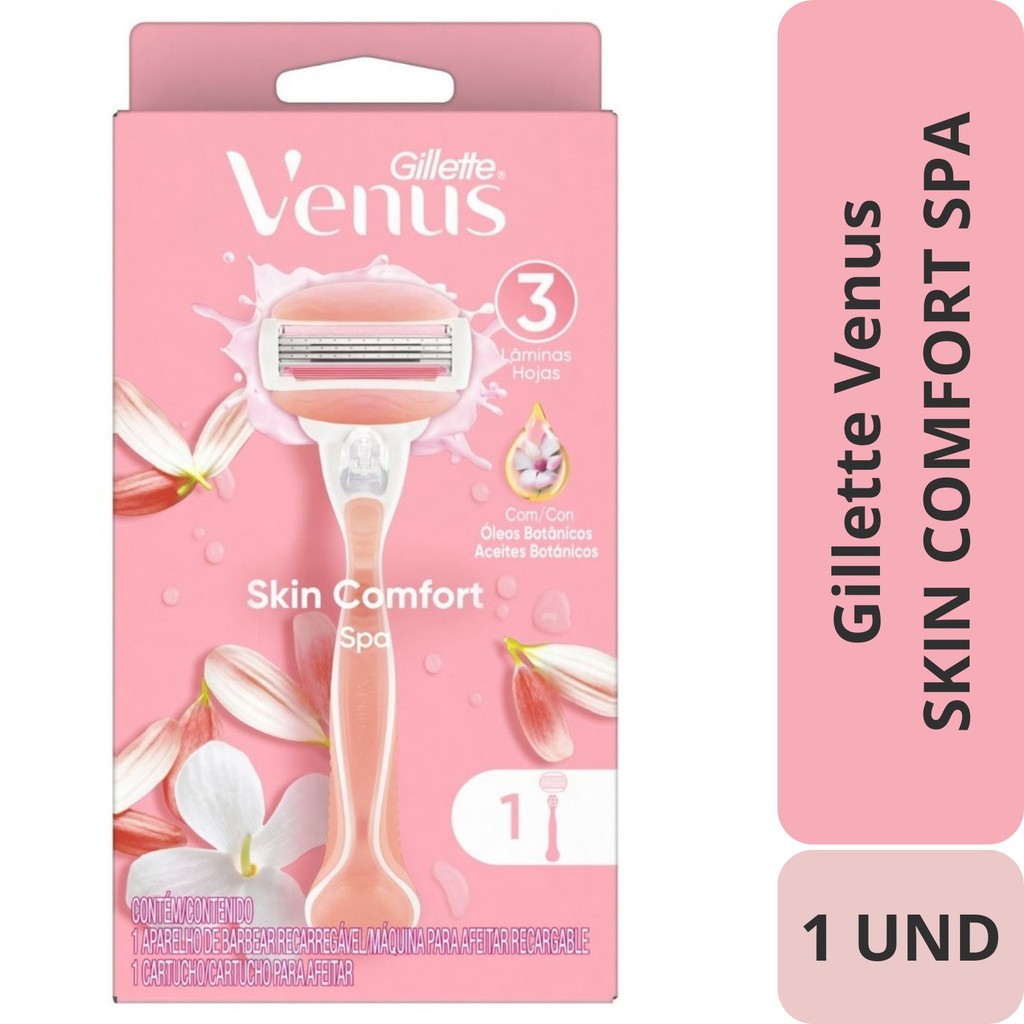 Gillete Venus Skin Comfort Spa Com 1 Aparelho + 1 Cartucho NEW | Shopee Brasil