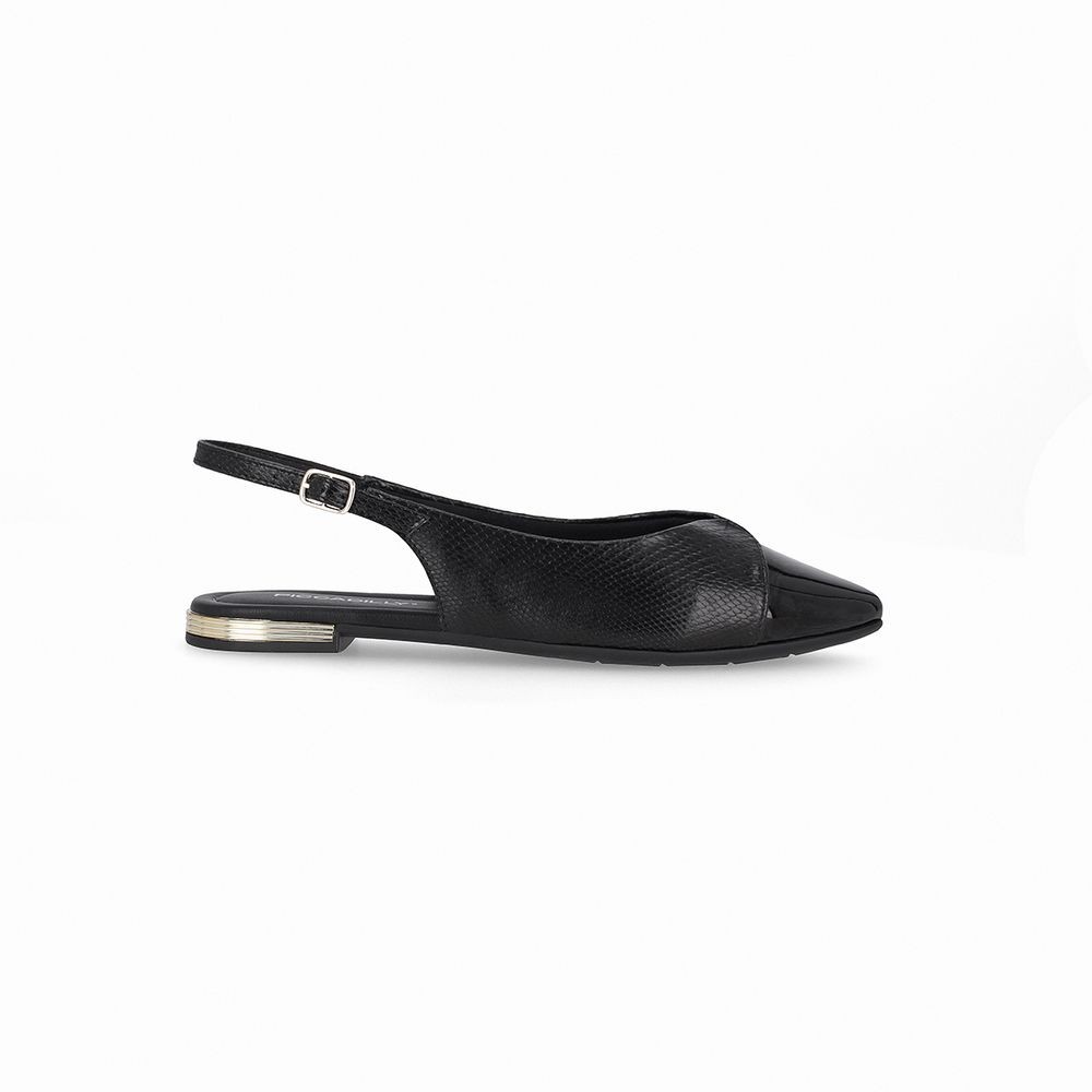 Slingback Ana Salto Baixo Preto | Shopee Brasil