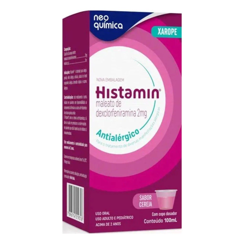 Histamin 2mg/5ml Xarope Com 100ml - Neo Química | Shopee Brasil