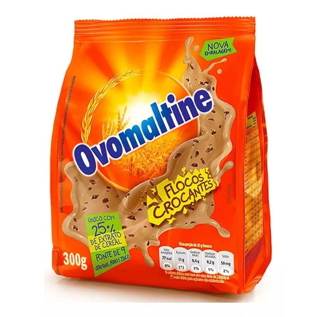 Ovomaltine Achocolatado Flocos Crocantes Ovo Maltine 300g Bebida ...