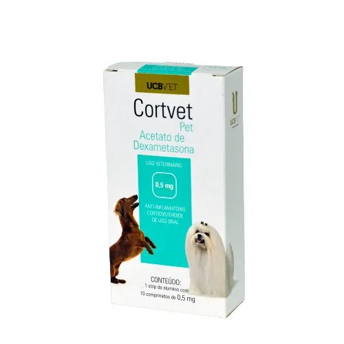 Cortvet Pet 0,5mg Anti-Inflamatório c/ 10 Comprimidos | Shopee Brasil