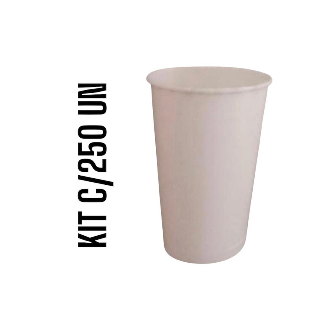 Kit 250 Un Copo Descartavel De Papel Branco Estilo Pack 180ml | Shopee Brasil