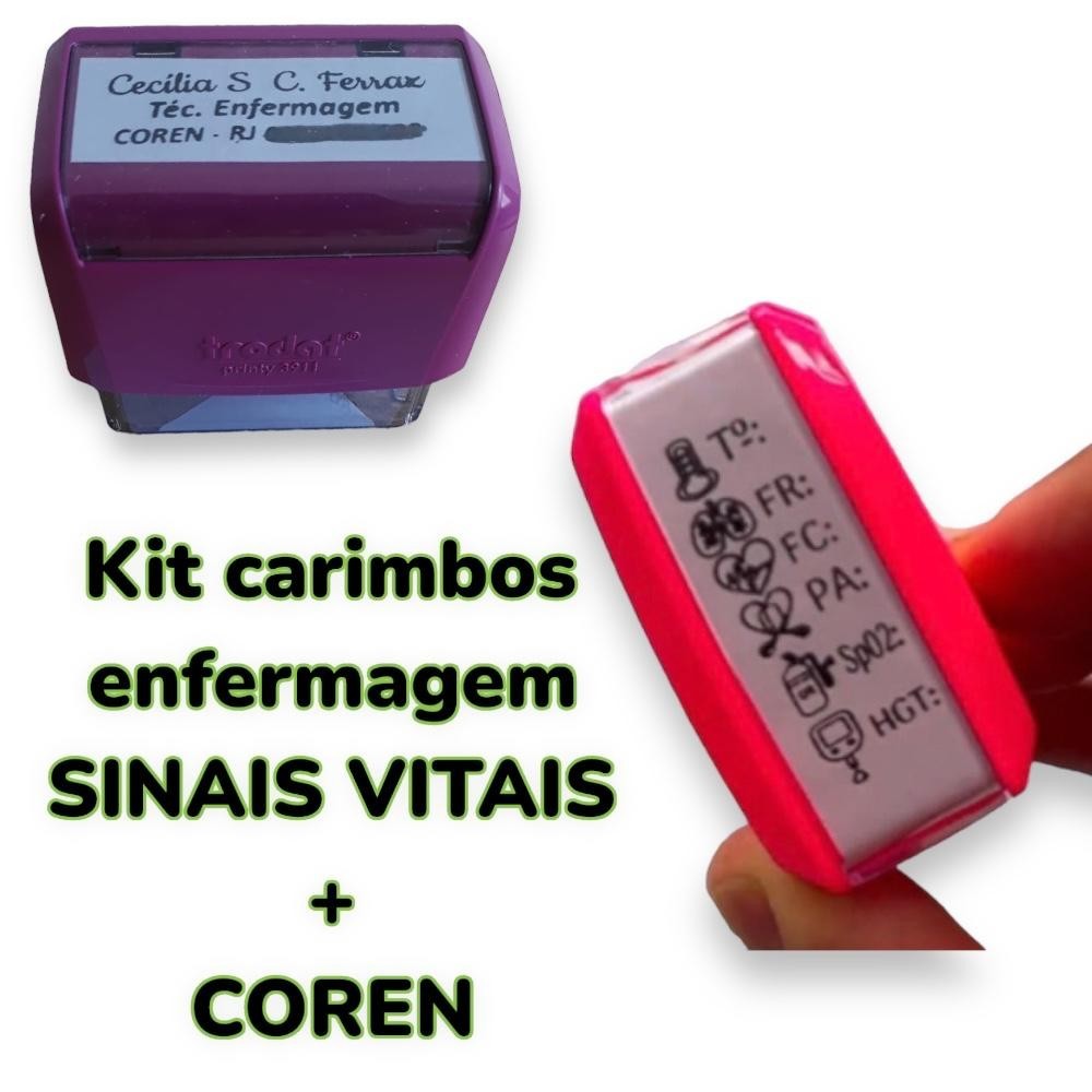 kit Carimbos para Enfermagem SINAIS VITAIS e COREN | Shopee Brasil