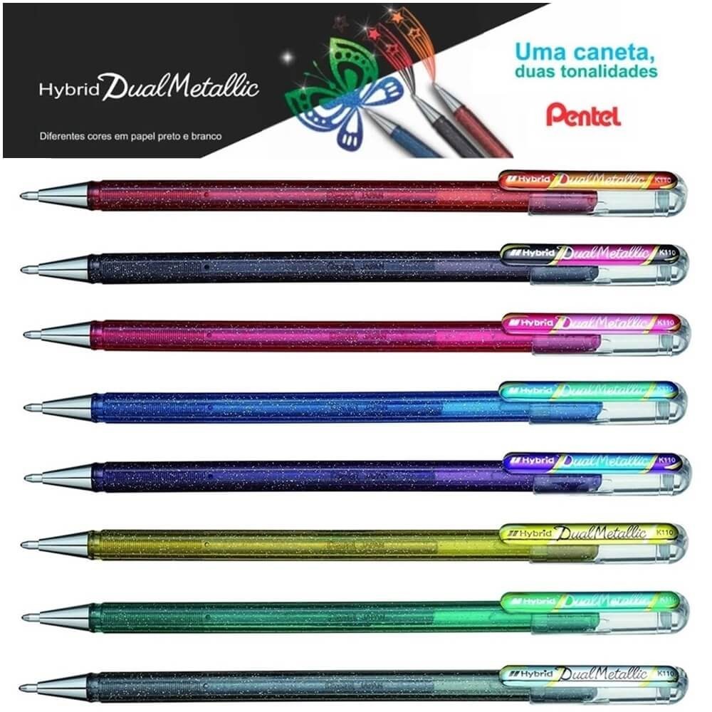 Caneta Gel Hybrid Dual Metallic 1.0mm K110 - Pentel | Shopee Brasil