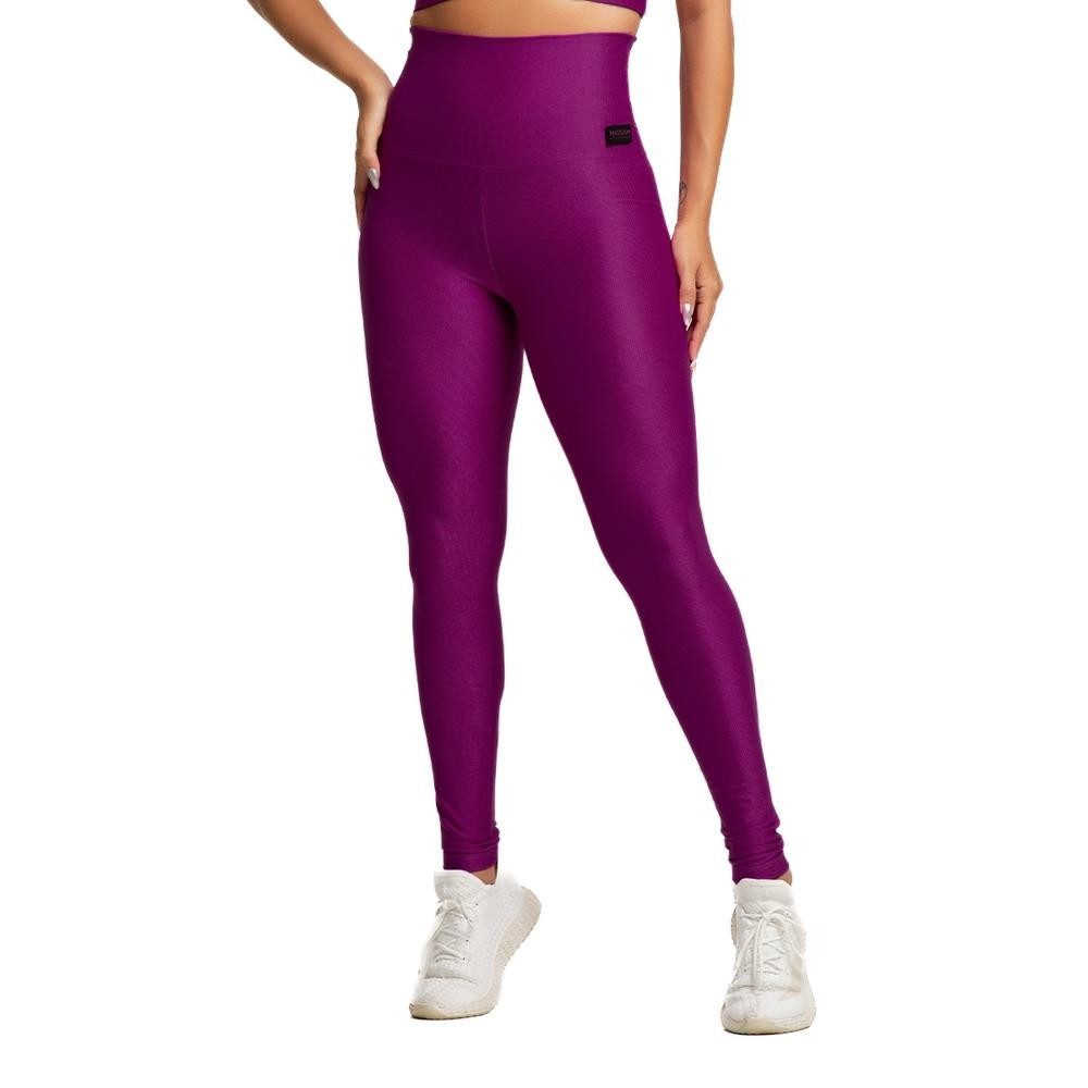 Legging Poliamida Canelada Roxa Massam Fitness | Shopee Brasil