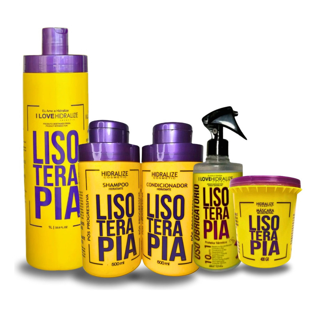 Kit Linha Completa Hidralize Progressiva Profissional Lisoterapia + Shampoo + Condicionador ...