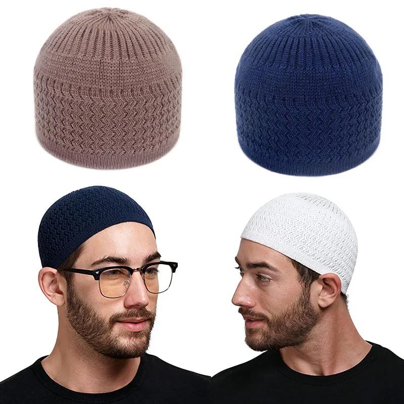 Chapéu De Oração De Homens Muçulmanos De Malha Unisexo Beanies Cap ...