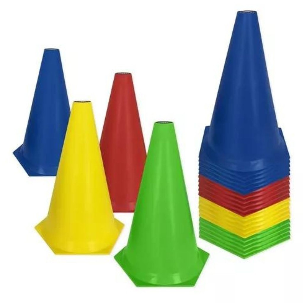Kit 30 Cones Marcação PVC 24cm Esporte Funcional Agilidade | Shopee Brasil