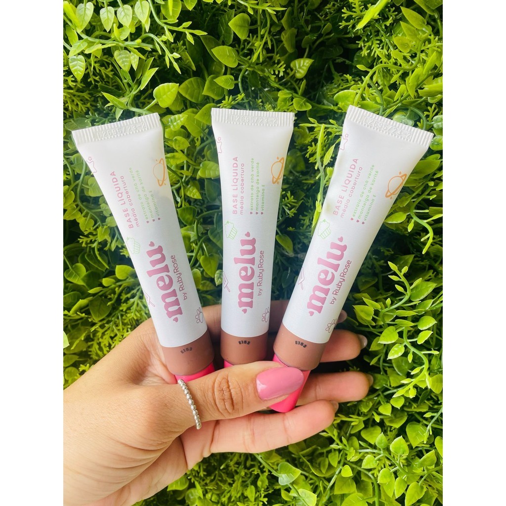 Base Líquida Média Cobertura E153 Melu Ruby Rose | 25g | Shopee Brasil