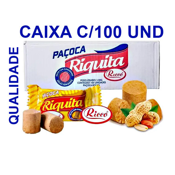 100und Paçoca rolha caixa 1,5kg Riquita Doces Ricco Paçoquita | Shopee ...