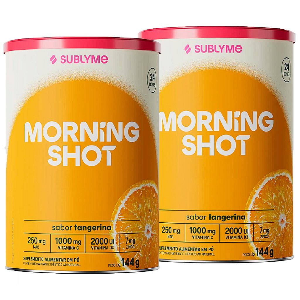 2x Morning Shot Imunidade Sabor Tangerina 144g Sublyme | Shopee Brasil